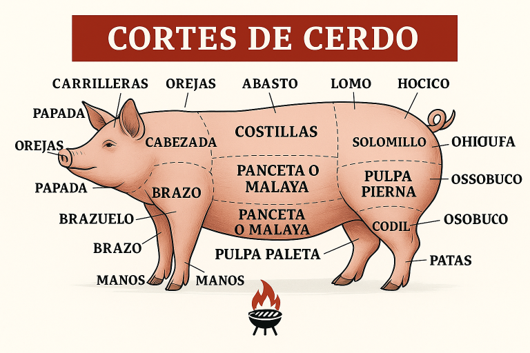 Guía completa de las partes del cerdo y sus cortes: todo lo que ...